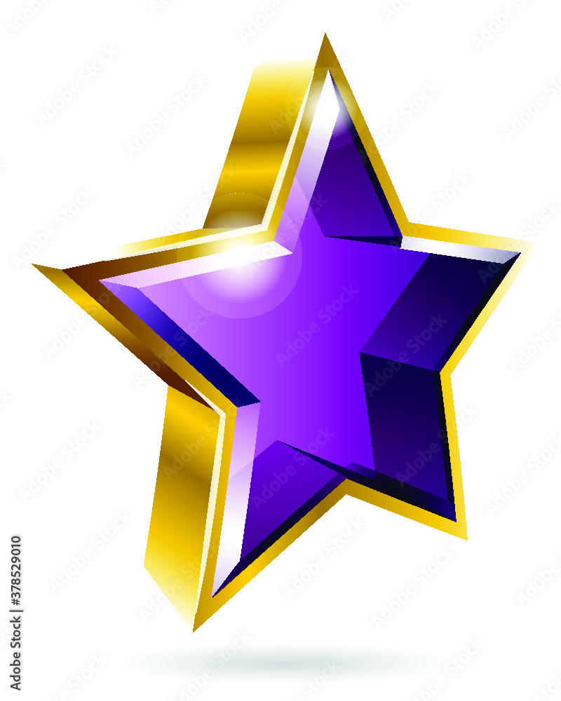 Gold Star Symbol Graphic Isolated On White Background Vector