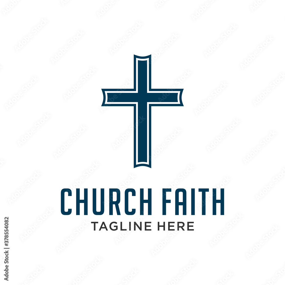 simple Church logo. Christian or catholic symbols. Cross symbol of the ...