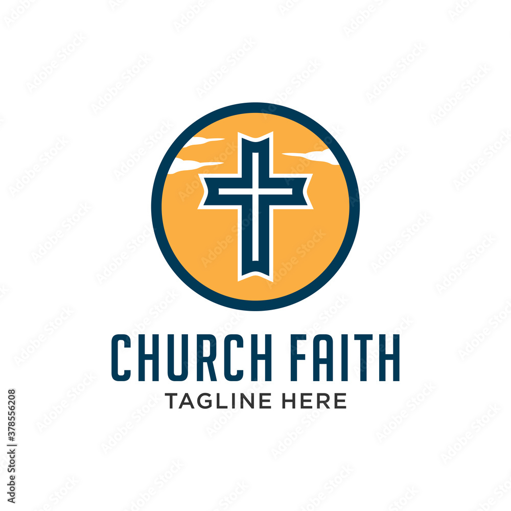 simple Church logo. Christian or catholic symbols. Cross symbol of the ...