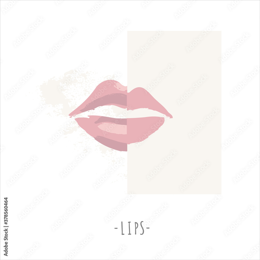 Vector illustration of a procedure lip augmentation. Injections for ...