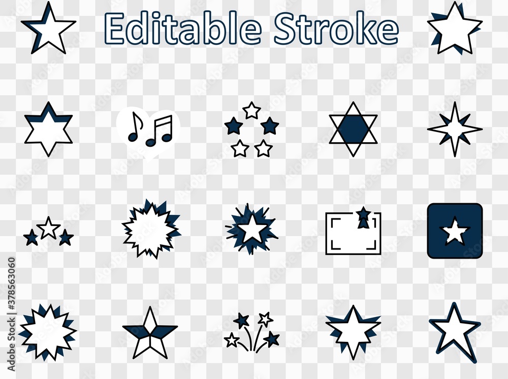 Set of Stars Vector Line Icons. Contains such Icons as Starry night ...