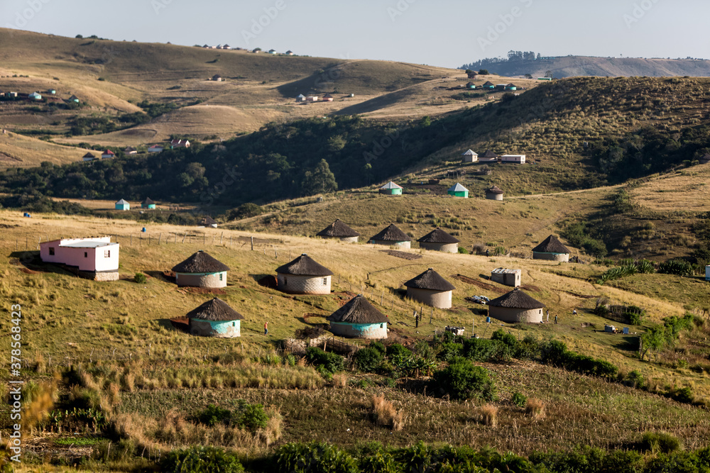 Rural traditional Xhosa huts in the Eastern Cape Stock Photo | Adobe Stock