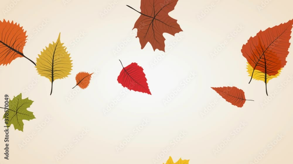Autumn drawing background with copy space. Dead leaves falling. 2D ...