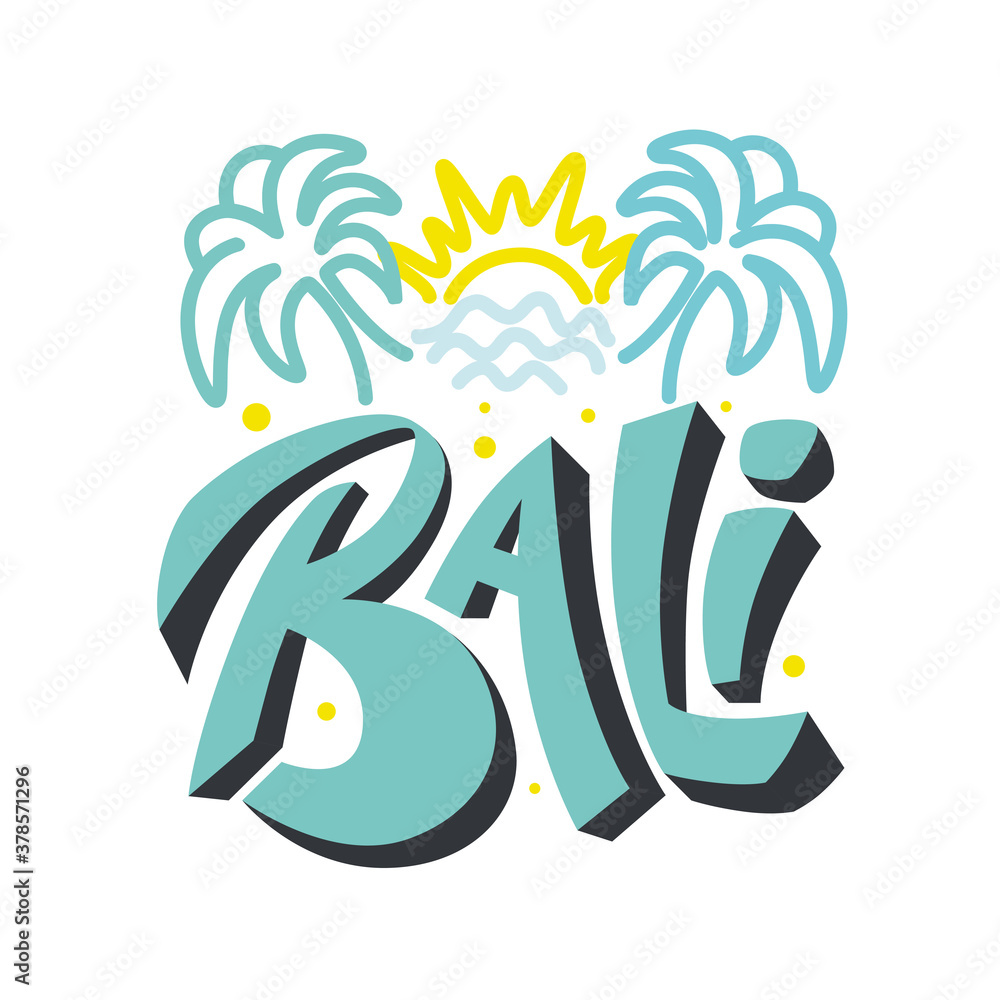 Isolated vector illustration of Lettering logo Bali Stock Vector ...