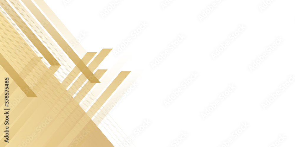 Abstract geometric shape white gold background with light and shadow 3D ...