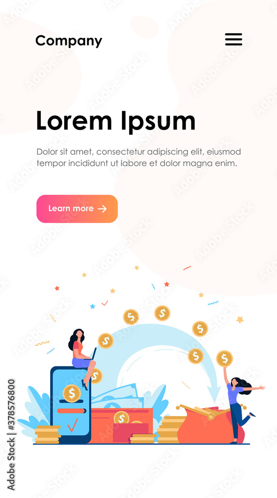 Vetor de Stylized people sending payment and receiving money isolated ...