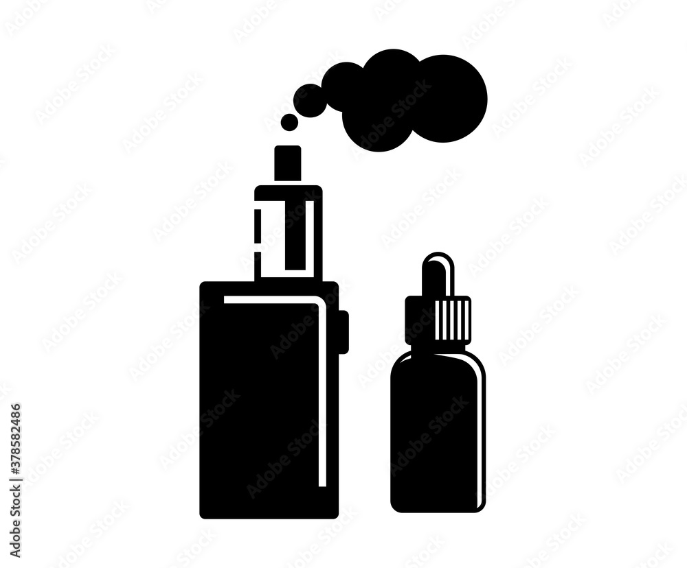 Vape vector illustration with smoke. electric cigarette icon set. Stock ...