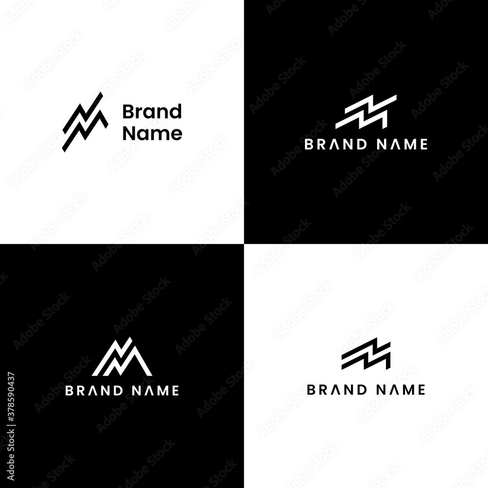 monogram initial letter nm logo design vector Stock Vector | Adobe Stock