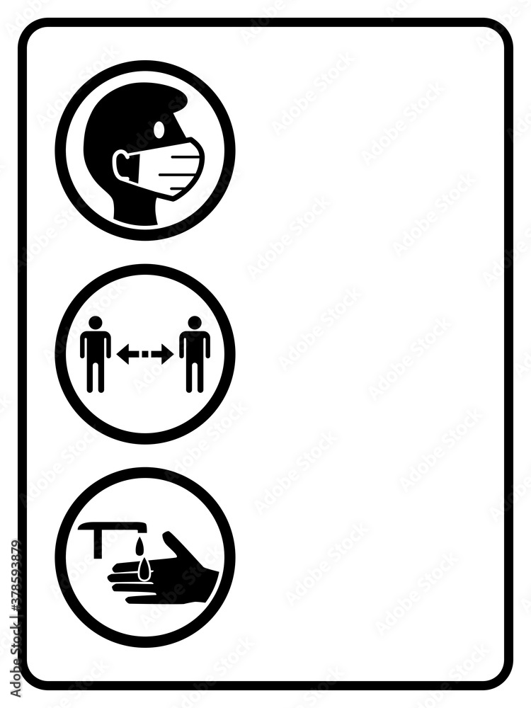 Vertical Instruction Signboard with Basic Set of Measures against the ...