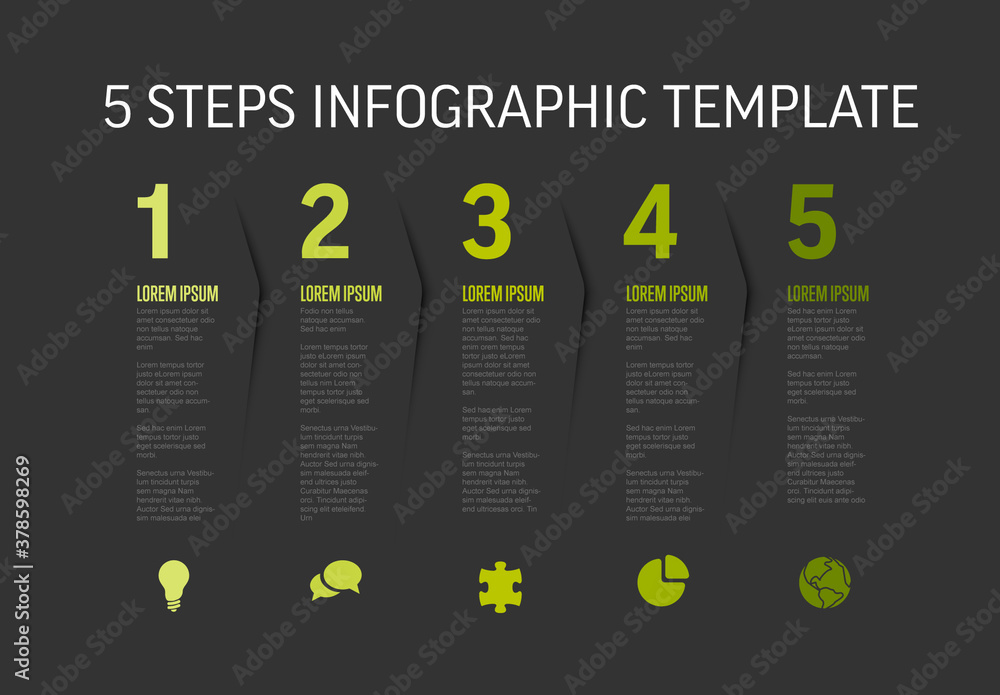 Five Step Process Infographic Template Stock Template | Adobe Stock