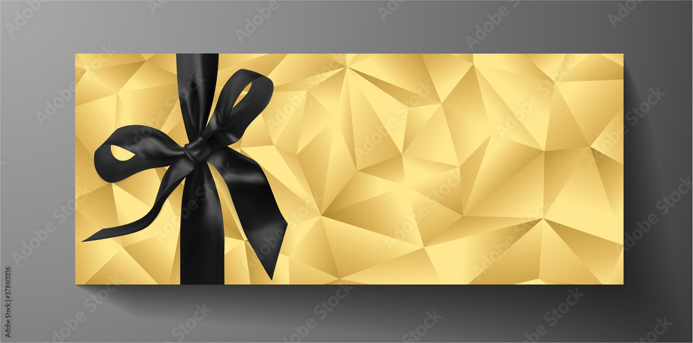 Luxurious VIP Invitation template with gold polygon background, black ...