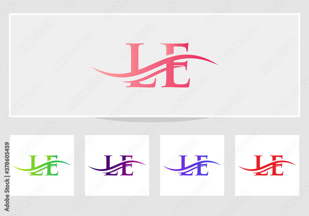 letter LE logo design with modern trendy. Initial LE logo. Stock Vector ...