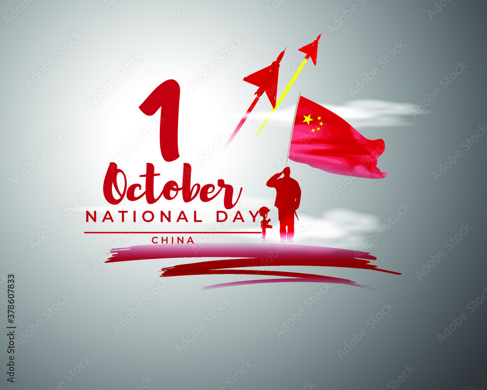 Vector illustration of China national day, 1st october, china flag ...