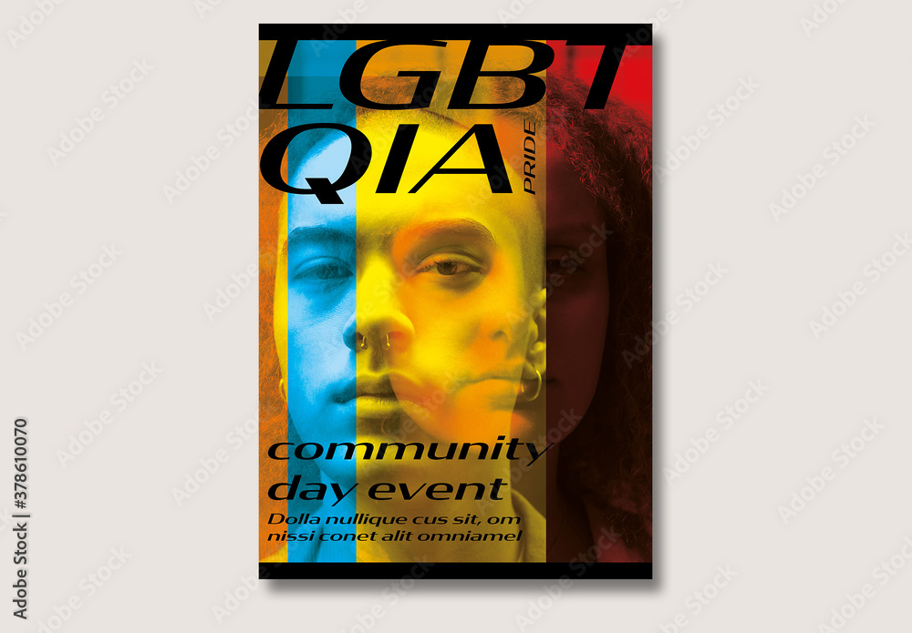 Color Effect Poster Layout Stock Template | Adobe Stock