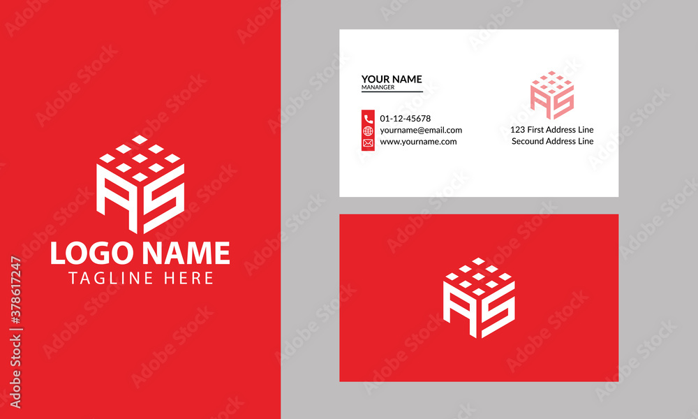 Business corporate letter AS logo design vector.letter AS logo vector ...