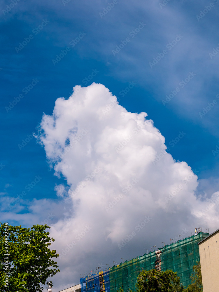 Massive cloud - towering cumulus - forming over building under ...