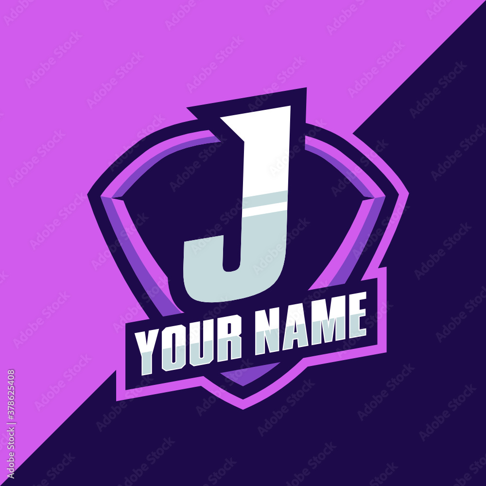 J Letter Gaming Esport Logo Design Template Inspiration Stock Vector ...