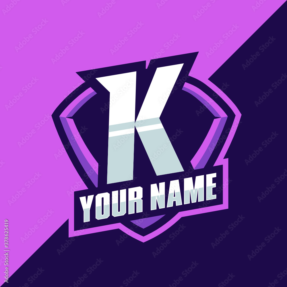 K Letter Gaming Esport Logo Design Template Inspiration Stock Vector ...