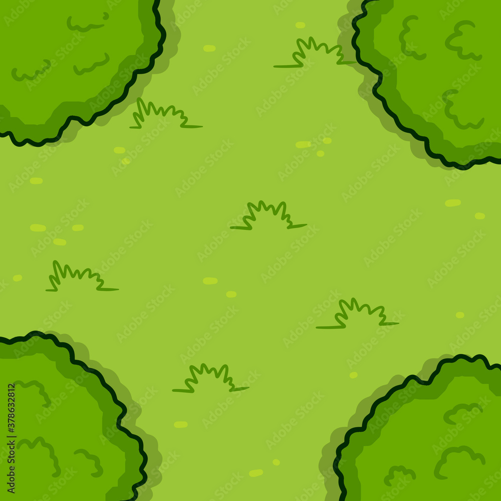 Green lawn. View from top. Funny background on meadow. Template for ...