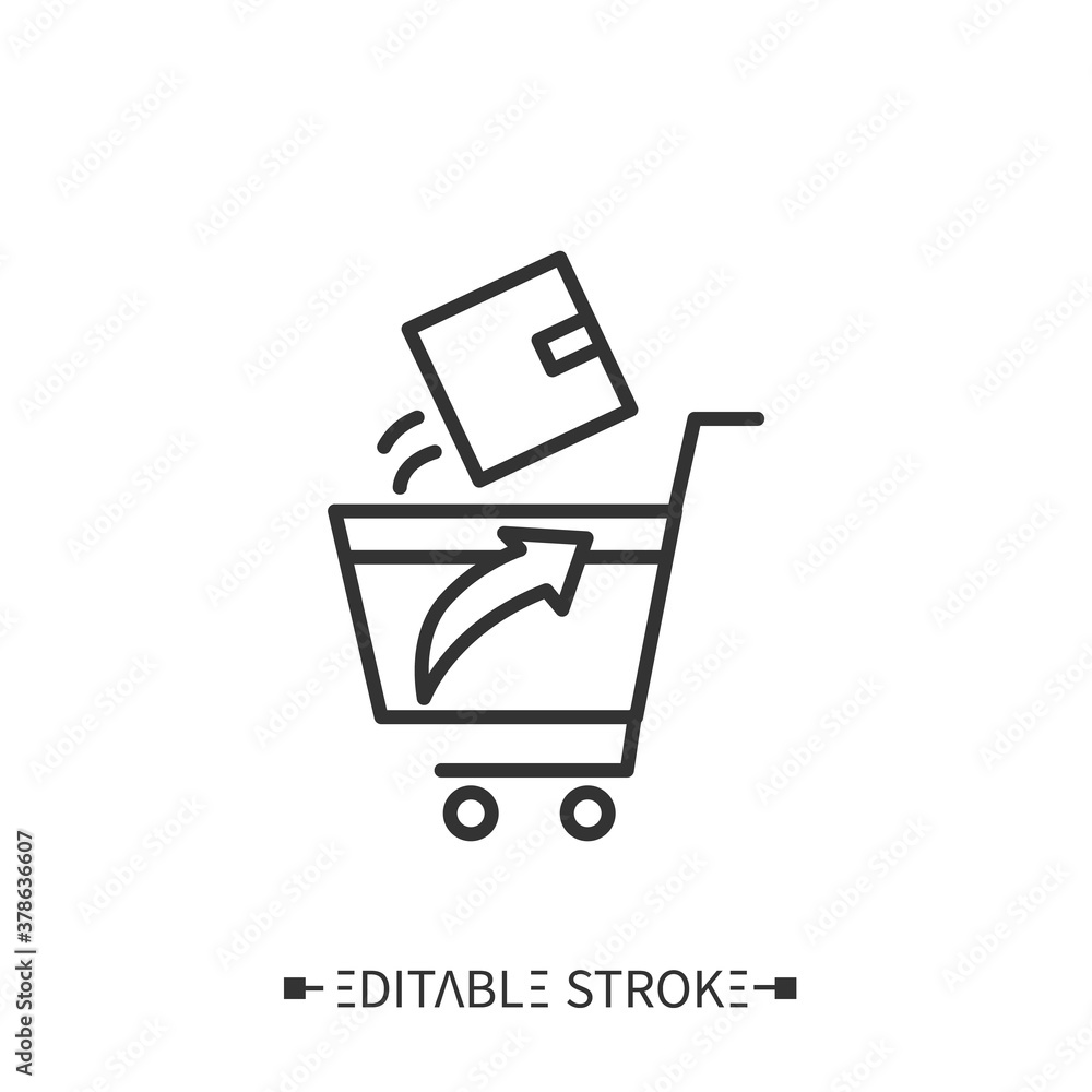 Purchase return line icon. Exchange. Transportation, storage and ...