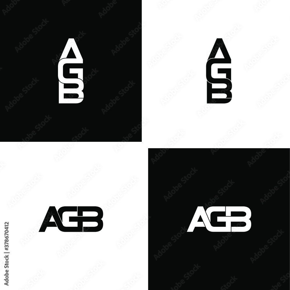 agb lettering initial monogram logo design set Stock Vector | Adobe Stock