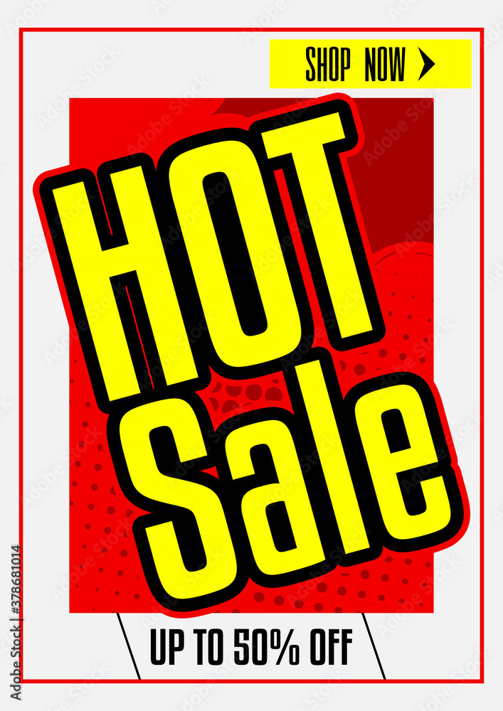 Comic book fashion sale social media post design. Cartoon colored ...