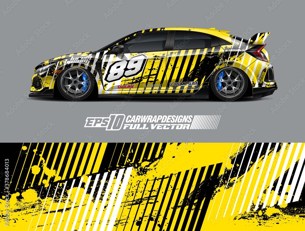 Cargo van wrap decal graphic design. Abstract stripe racing background ...