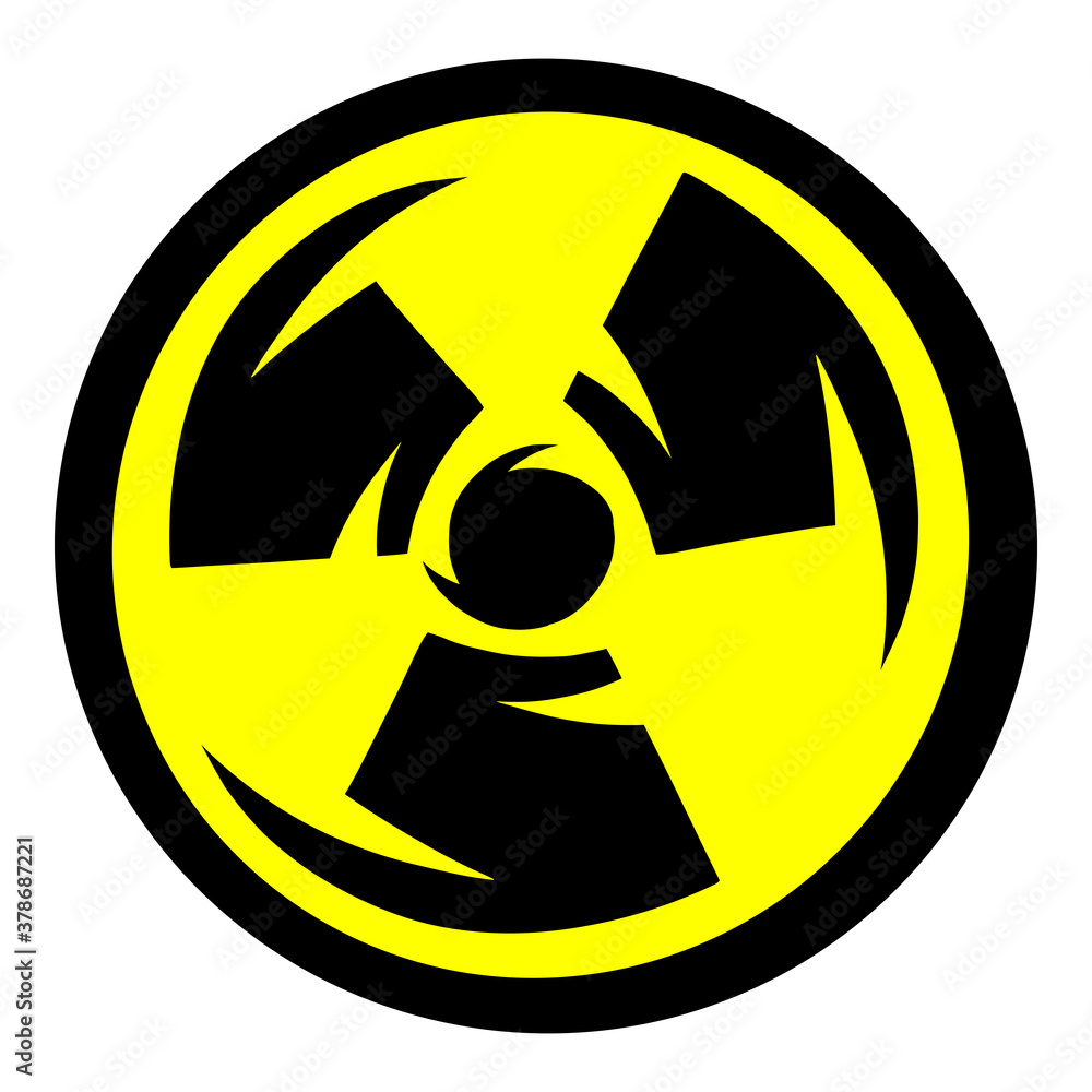 Radioactive biohazard symbol with sharp shredded spinning effect Stock ...