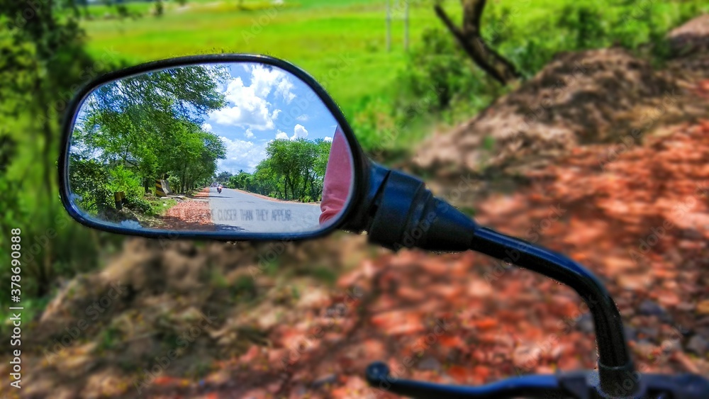 magnifying glass on the tree and road Stock Photo | Adobe Stock
