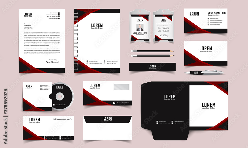 Modern business stationery collateral set template. corporate identity ...