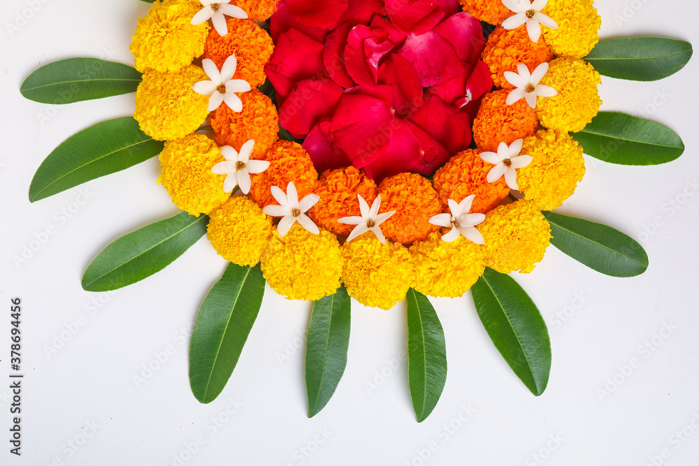 Marigold Flower rangoli Design for Diwali Festival , Indian Festival ...