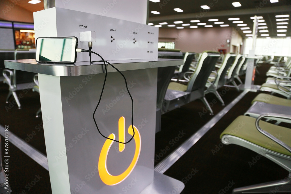 Mobile and battery charger station service in airport for support the ...