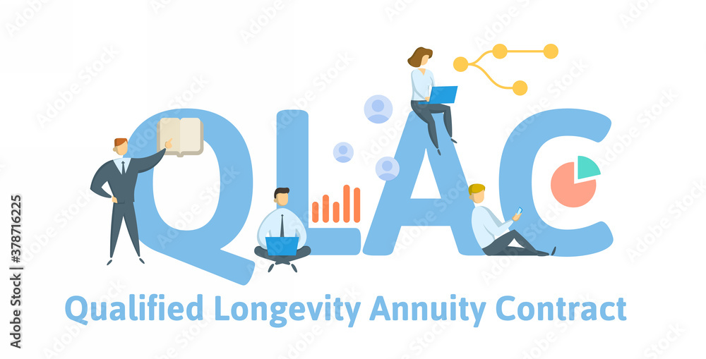 QLAC, Qualified Longevity Annuity Contract. Concept with keyword ...