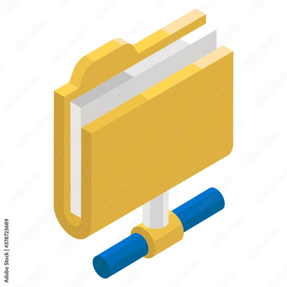 Network folder or shared folder icon in isometric style. vector de ...