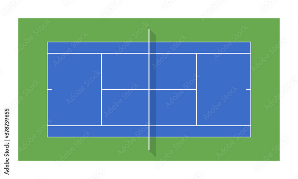 Tennis court with net. Top view. Stock Vector | Adobe Stock