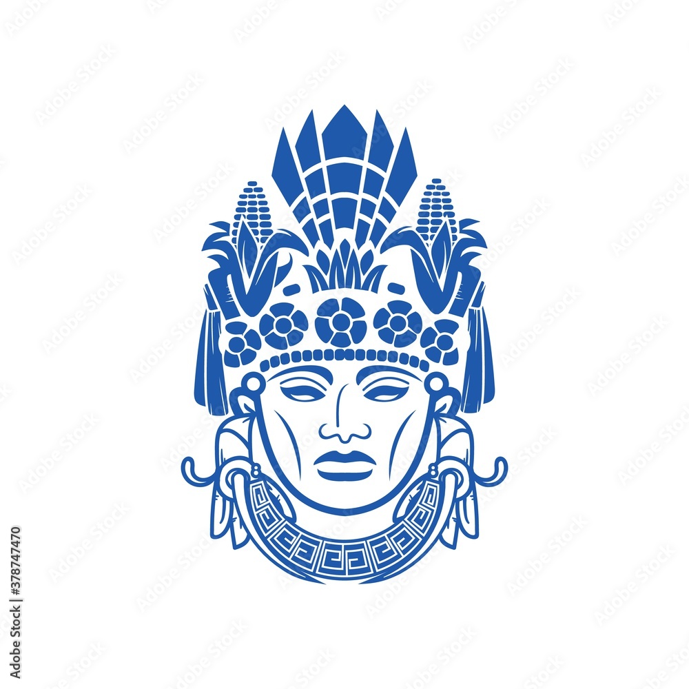 Native Tribe Face Logo Element Illustration for Mascot Stock Vector ...