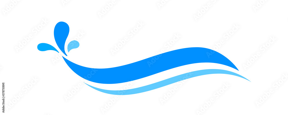 water waves blue symbol, water ripples light blue, ocean sea surface ...