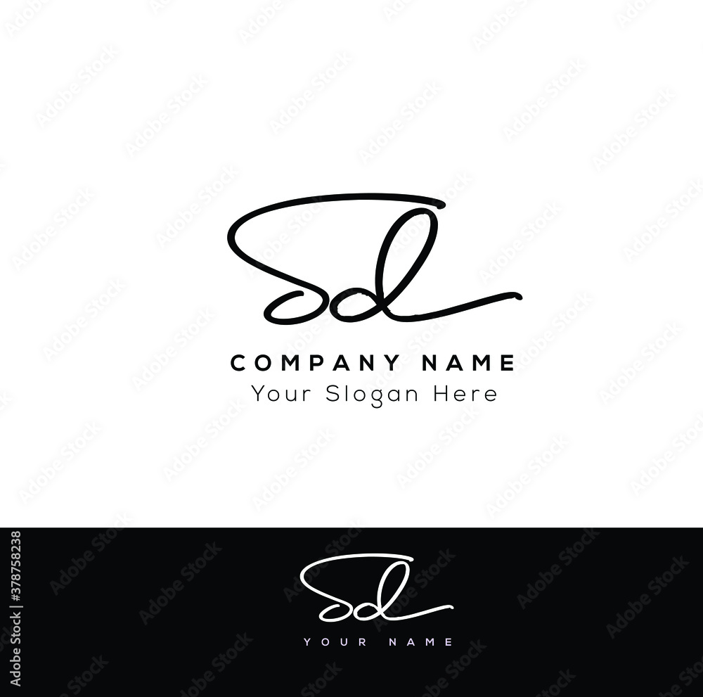 S D SD Initial letter handwriting and signature logo. Beauty vector ...
