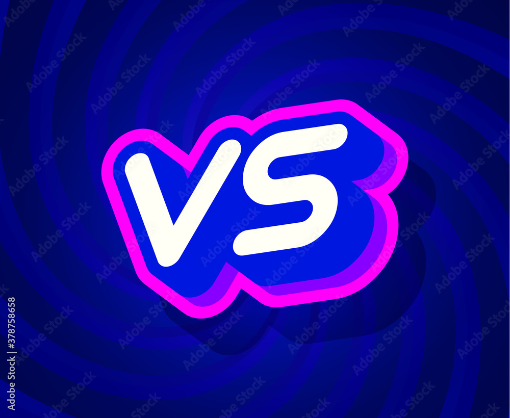 VS blue and pink text effect template with 3d type style and retro ...