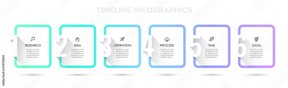 Vector Infographic design with 6 options or steps. Infographics for ...