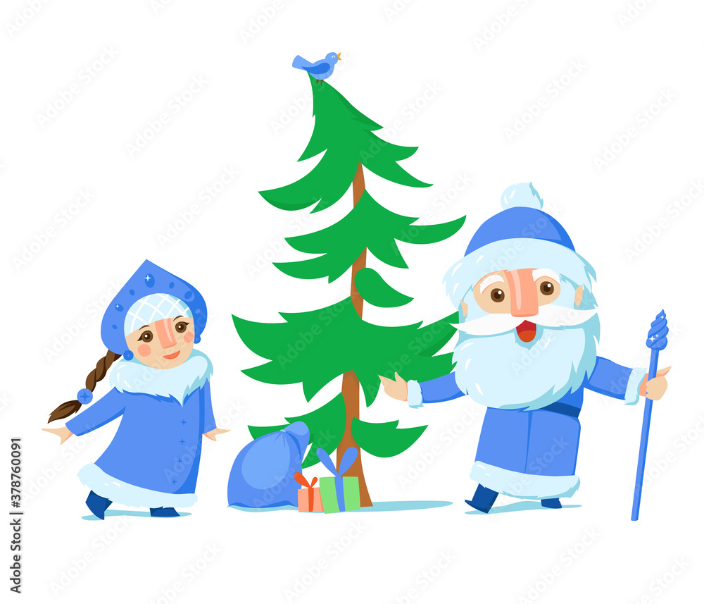 Russian Santa Claus. Grandfather Frost (Ded Moroz) and Snow Maiden ...
