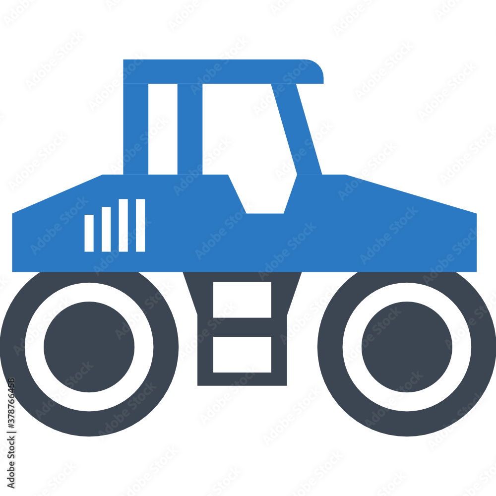 Tandem Vibratory Rollers Vector Icon Concept, Soil compactor Design ...