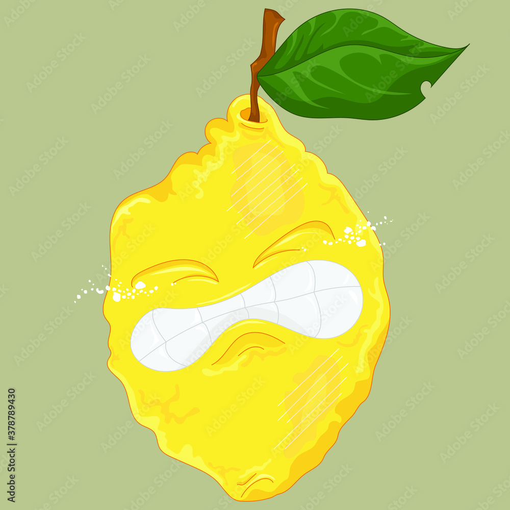 Cartoon lemon character get zest. Vector illustration template on ...