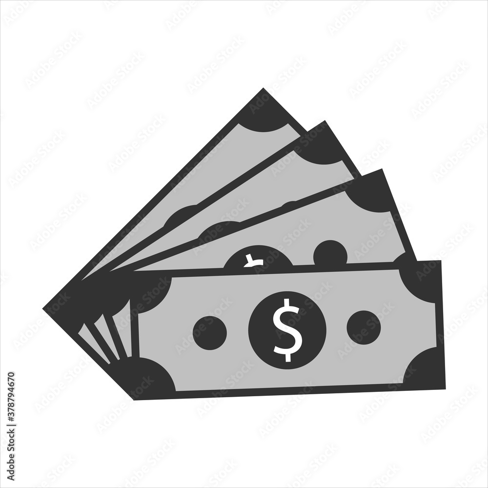 Cash icon on a white background. Money symbol for design. EPS10 vector ...
