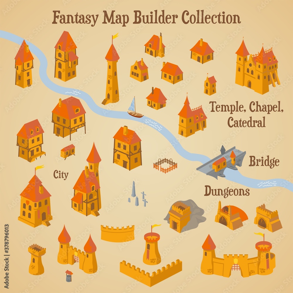 Map builder illusrations for fantasy and medieval cartography and ...