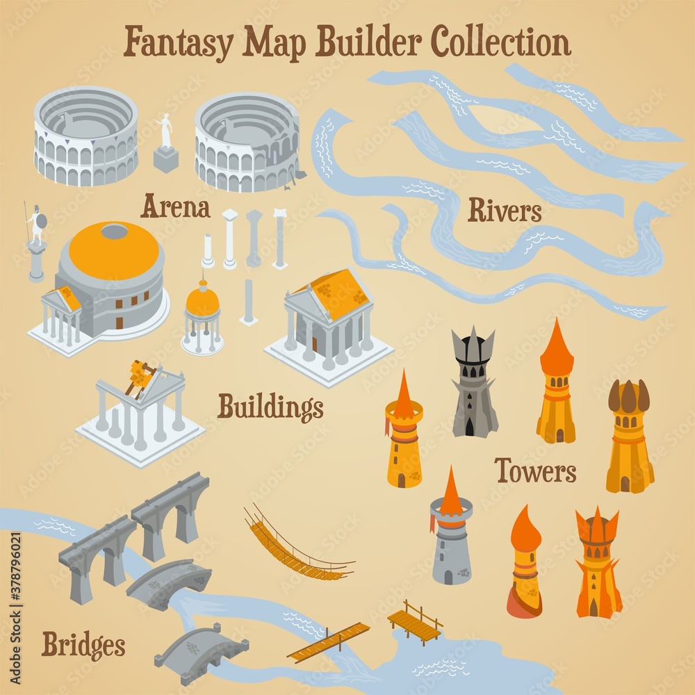 Map builder illusrations for fantasy and medieval cartography and ...
