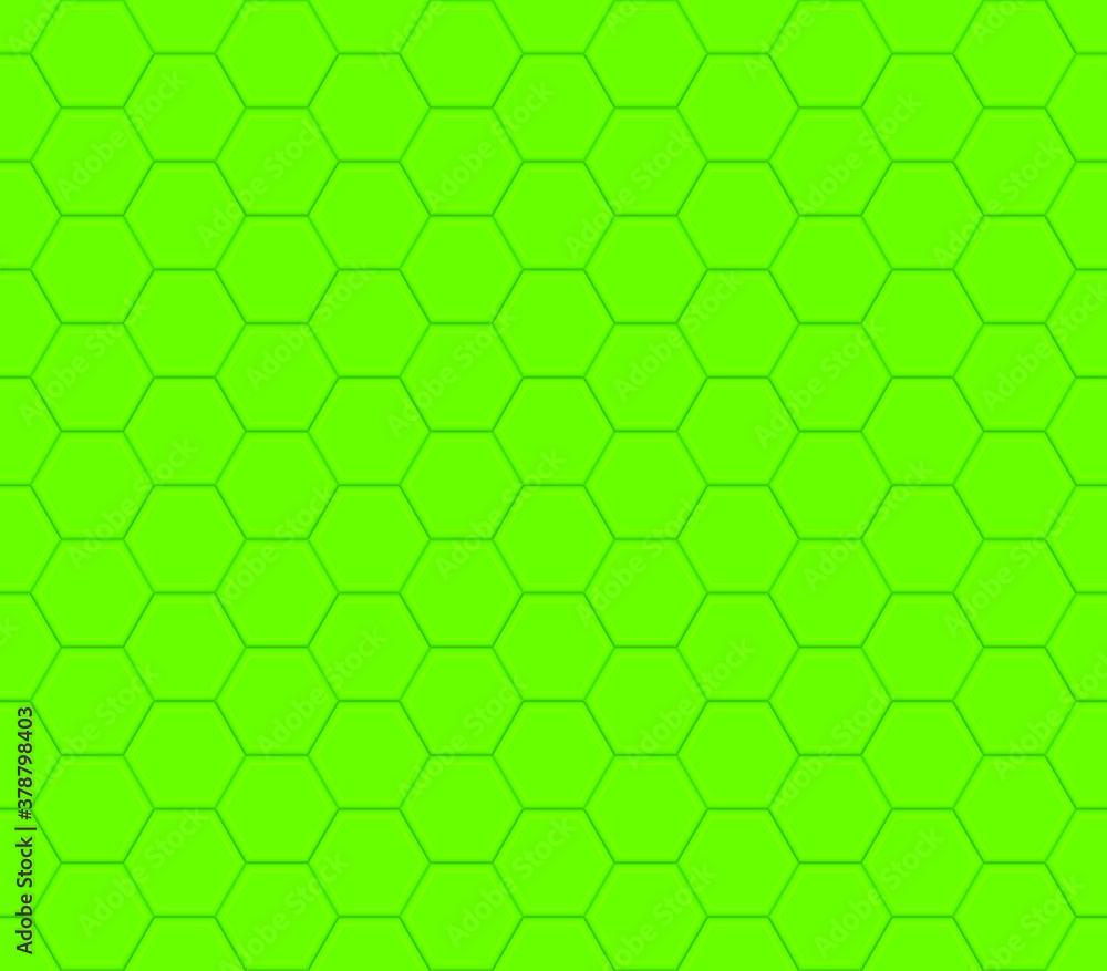 Seamless vector pattern of green honeycomb mosaic. Green hexagon tiles background. Print for ...