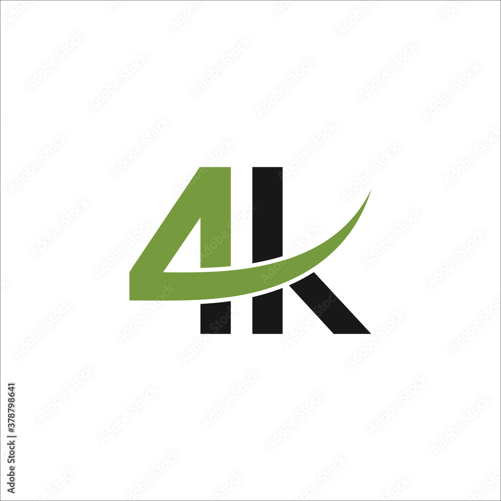 4k letter logo design icon silhouette vector Stock Vector | Adobe Stock