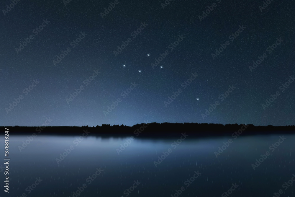 Delphinus star constellation, Night sky, Cluster of stars, Deep space ...