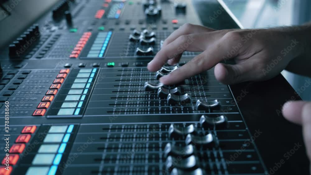 Soundboard Pads On TV Station. Sound Designer Used Digital Audio Mixer ...